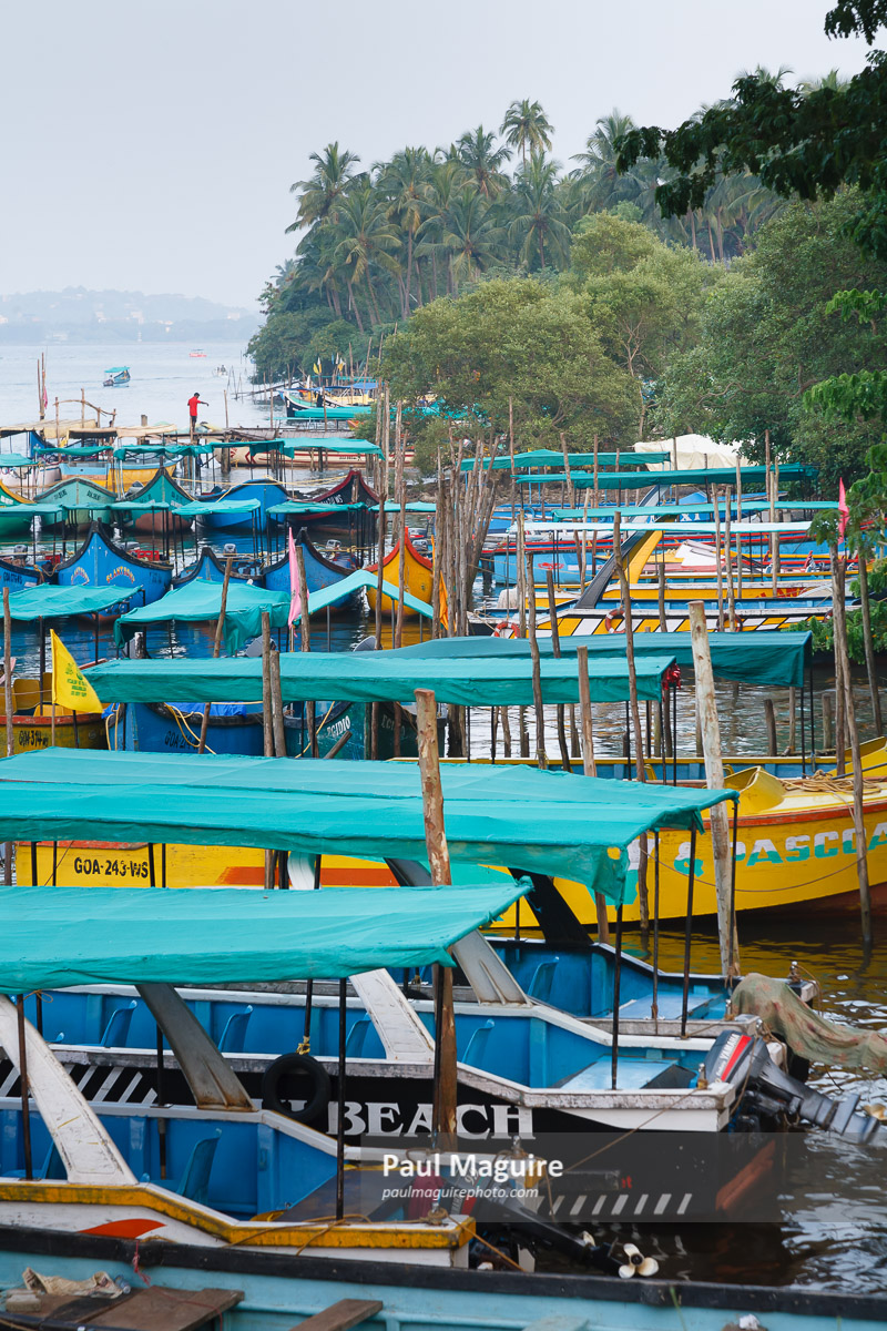 Stock photo - Colorful boats on Nerul River, Goa, India - Paul Maguire