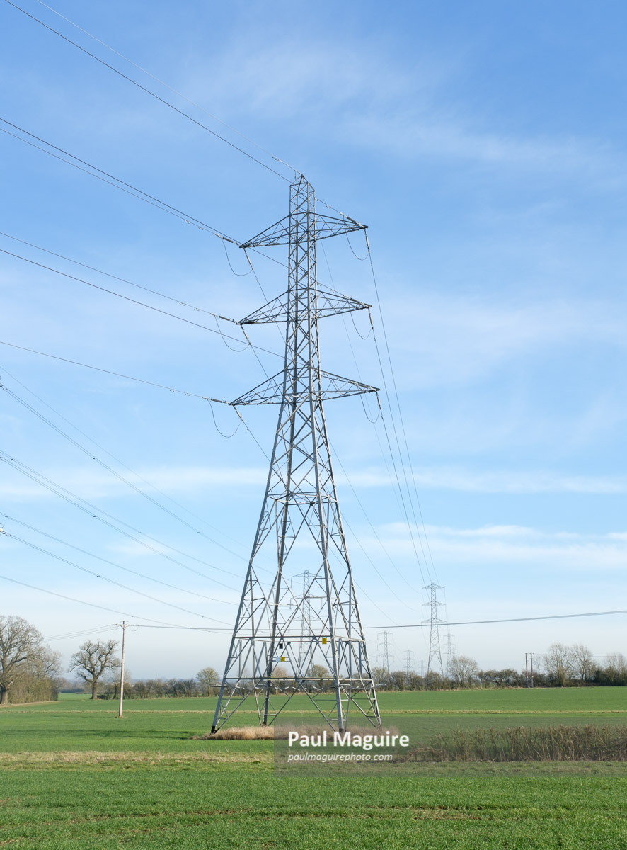 Stock photo - Electricity pylons in rural England - Paul Maguire