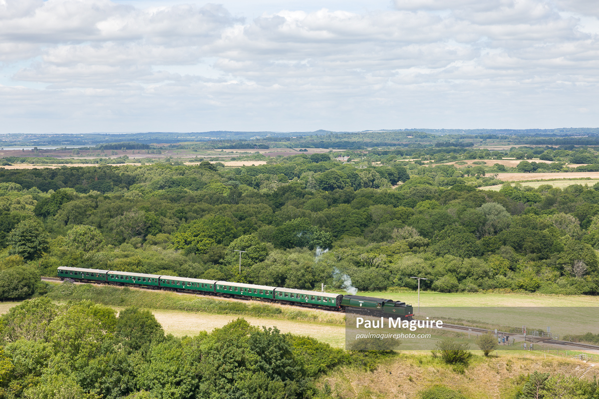 Stock photo - Swanage railway, steam train in Dorset landscape, UK ...