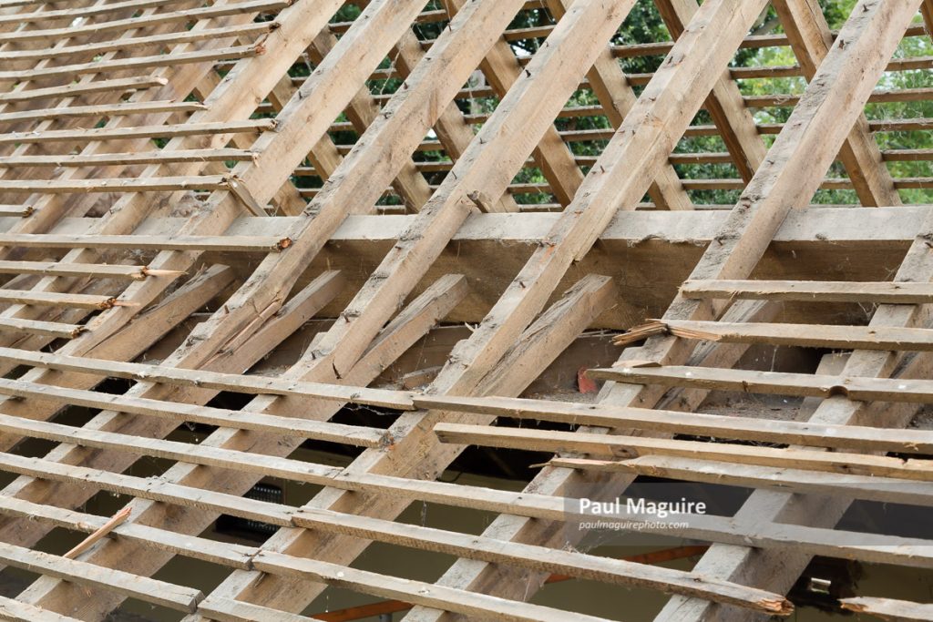 Stock photo - Broken rafters on a failed spreading roof - Paul Maguire