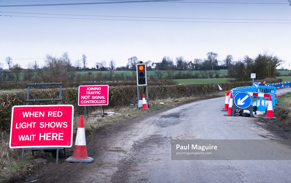 Stock photo - Red light traffic light on rural country road UK ...