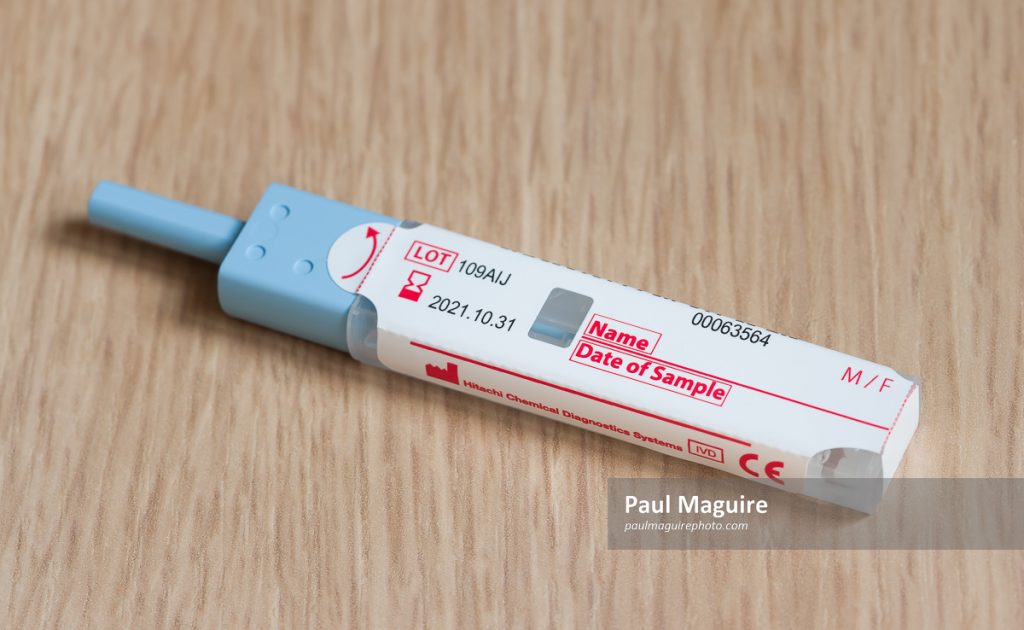 Stock photo - Stool test, fecal (FIT) test for bowel cancer screening ...